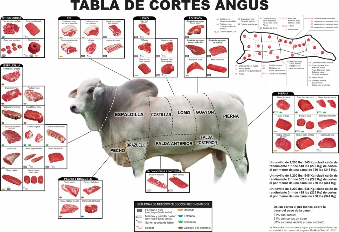 Cortes de carne Angus