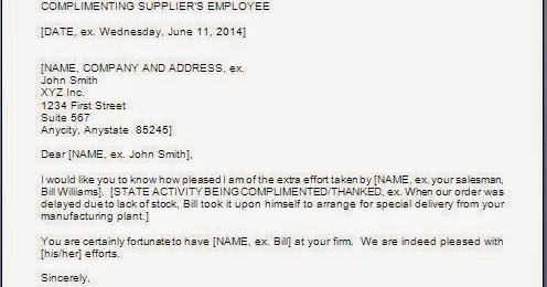 Compliment Letter Format for Good Service