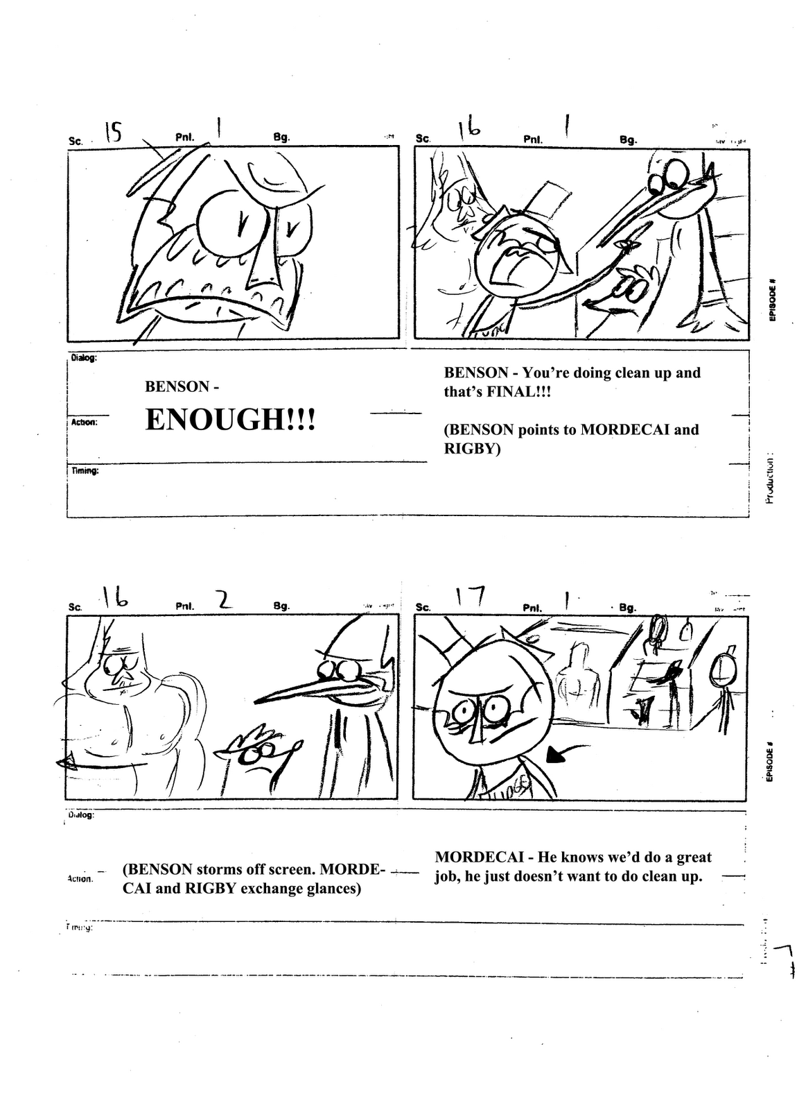 And Other Nonesuch: "Regular Show" Storyboard Revisionist Test