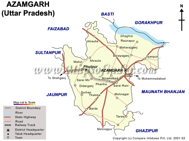 Top Tourist Place India : Map of Uttar Pradesh