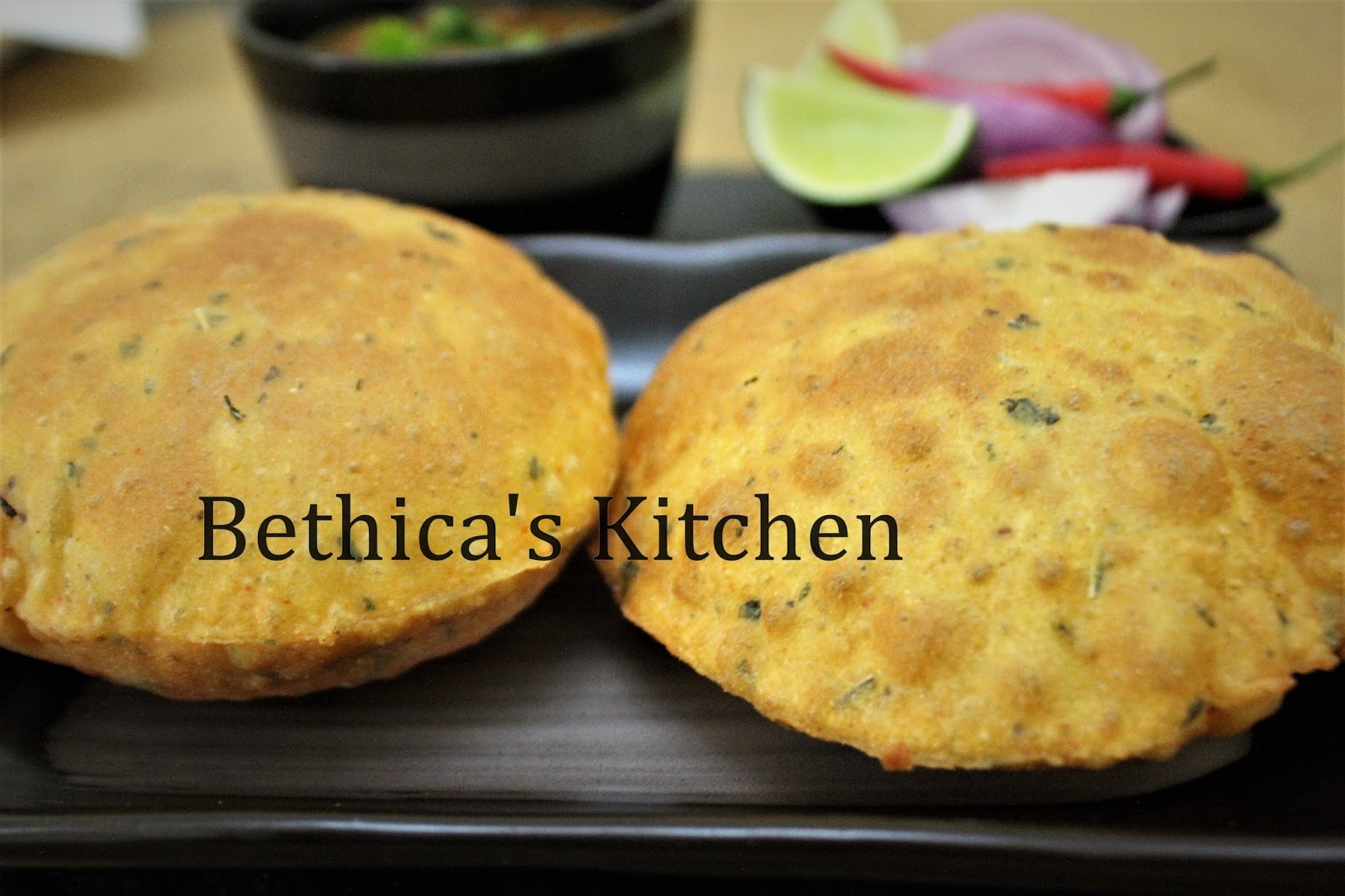 Bethica's Kitchen Flavours: Pudina Masala Poori (Spicy-Minty Deep Fried ...