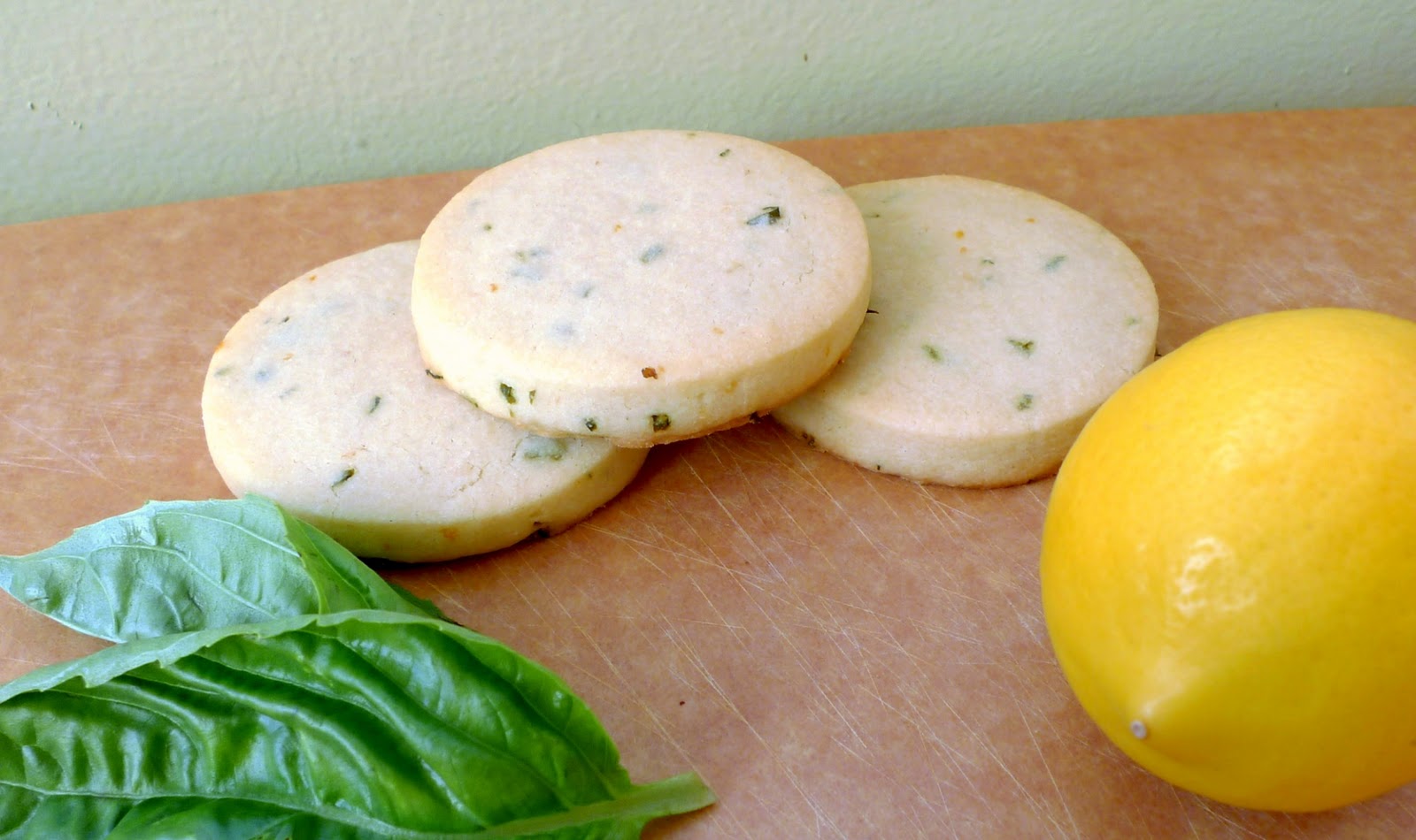 ChunkyPineapple: Lemon Basil Shortbread Cookies