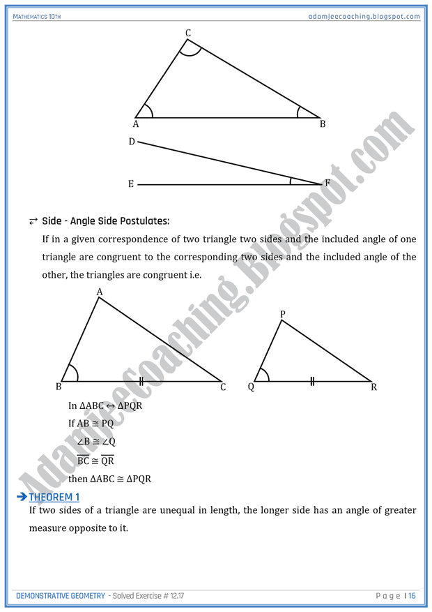 Adamjee Coaching: Demonstrative Geometry - Exercise 12.17 - Mathematics ...