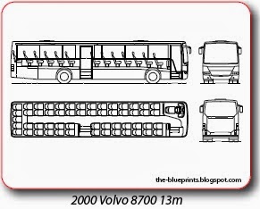 Vector Blueprints - Cars, Trucks, Busses and others: Volvo Bus - Vector ...