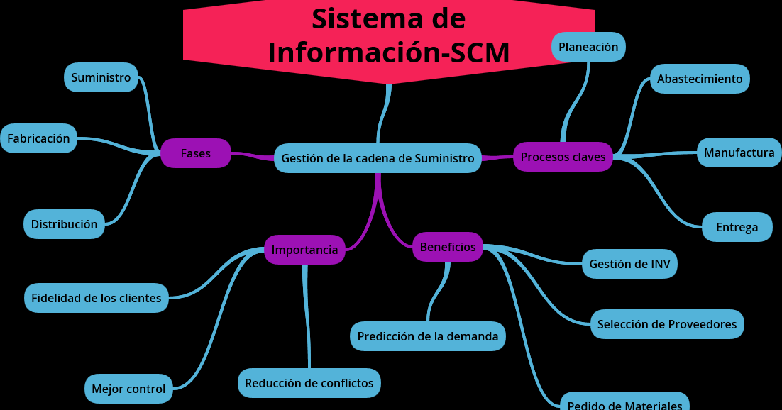 ERP MADE: Mapa mental Sistema de Información Empresarial - SCM