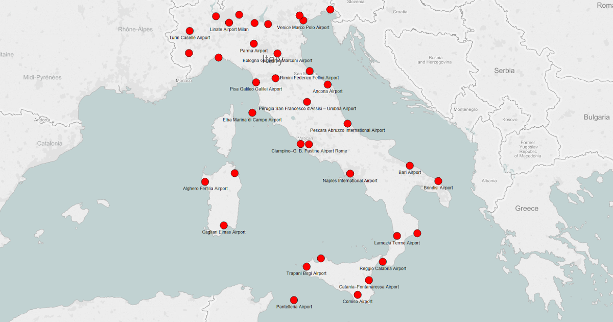 ITALY AIRPORTS MAP | Plane Flight Tracker