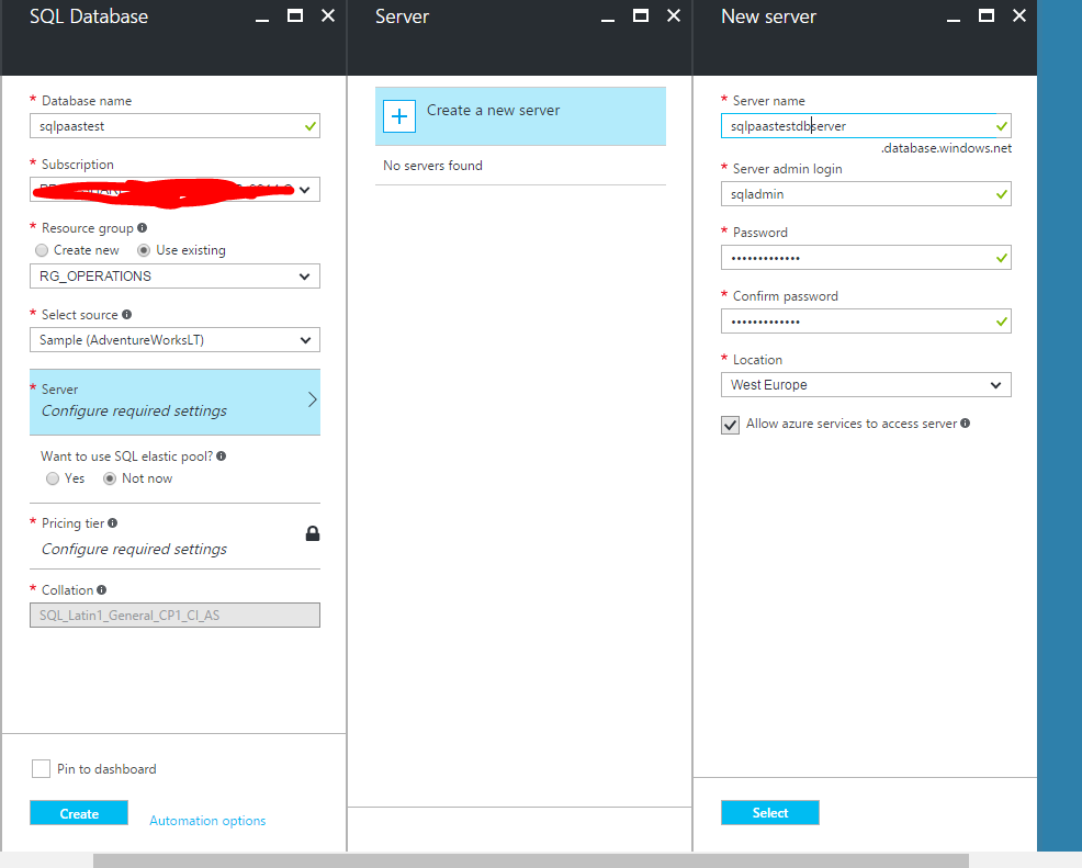 Azure SQL PaaS - first look