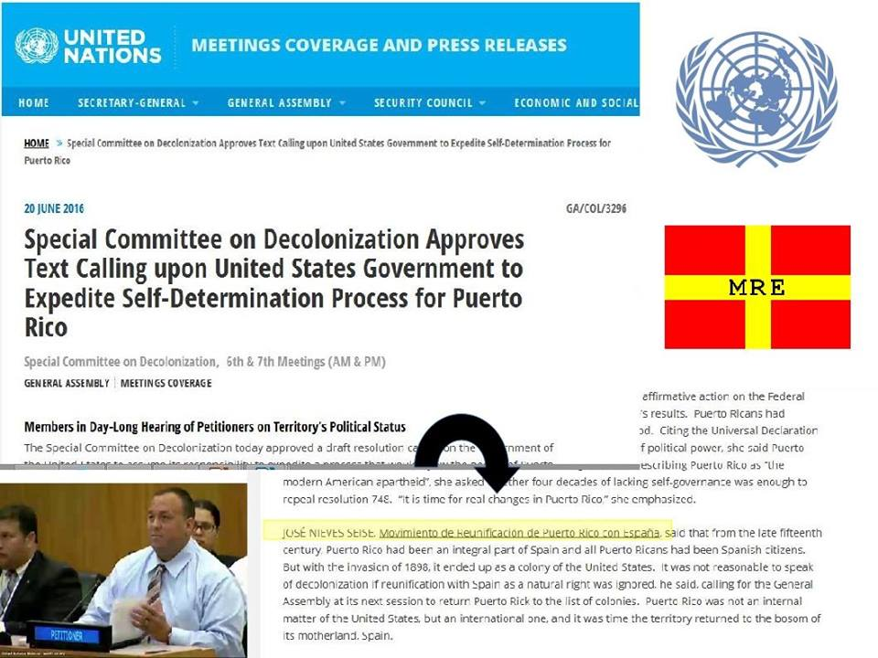 Movimiento de Reunificación de Puerto Rico y España: junio 2016