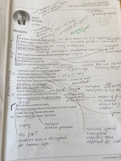 Hastings English Ms Calver: 'Remains' Simon Armitage- Annotated