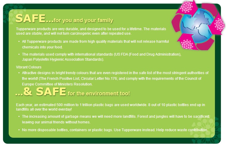 Tupperware's Bazaar: Jaminan Kualiti, Keselamatan & Warranty