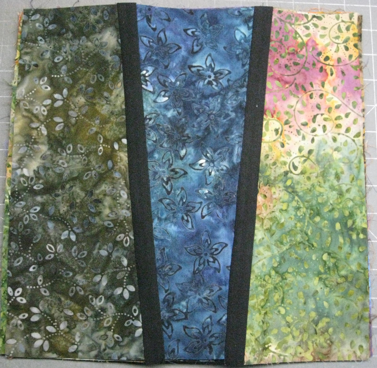 Socks have NO THUMBS!: Stained Glass STACK n' SLASH. Quilt As You Go.