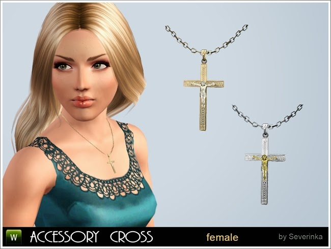 My Sims 3 Blog: Cross Necklace for Males & Females by Severinka