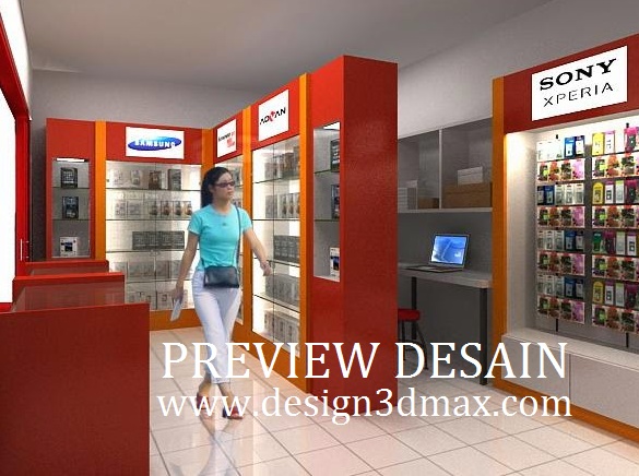 Contoh desain interior toko hp aksesoris handphone - ARUSHA APARTMENT