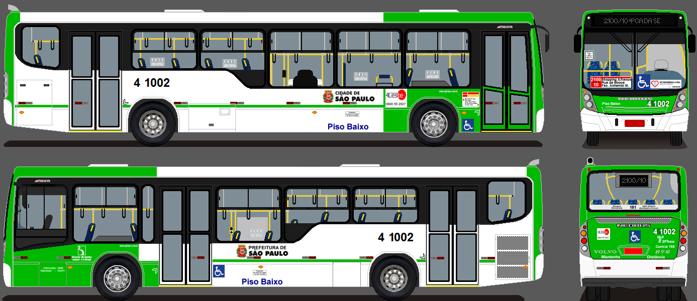 Desenhos da SPTrans: 1 1900-1 2002-4 1002