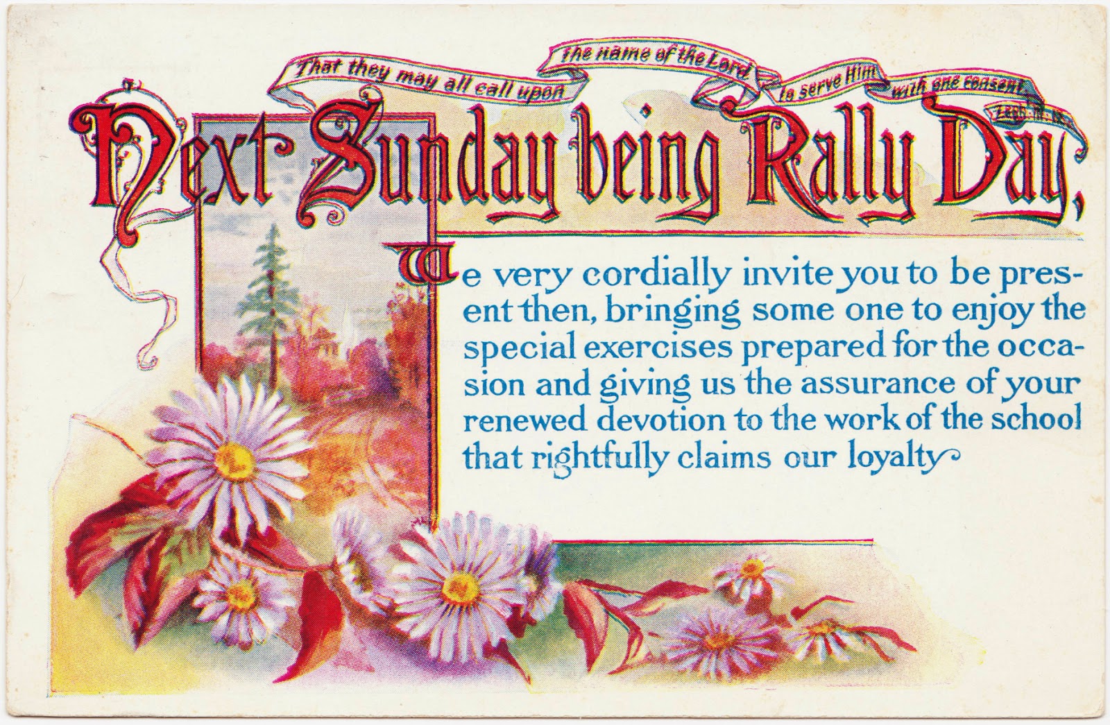 Papergreat: Three vintage "Rally Day" church postcards