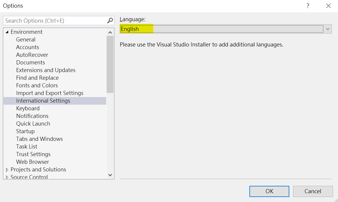 [VS2017] 如何修改 Visual Studio IDE 顯示語系 ~ m@rcus 學習筆記