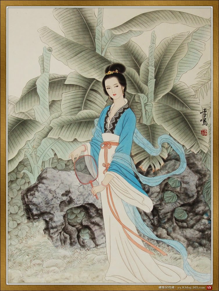 Chinese style: Traditional Chinese realistic painting of beautiful women