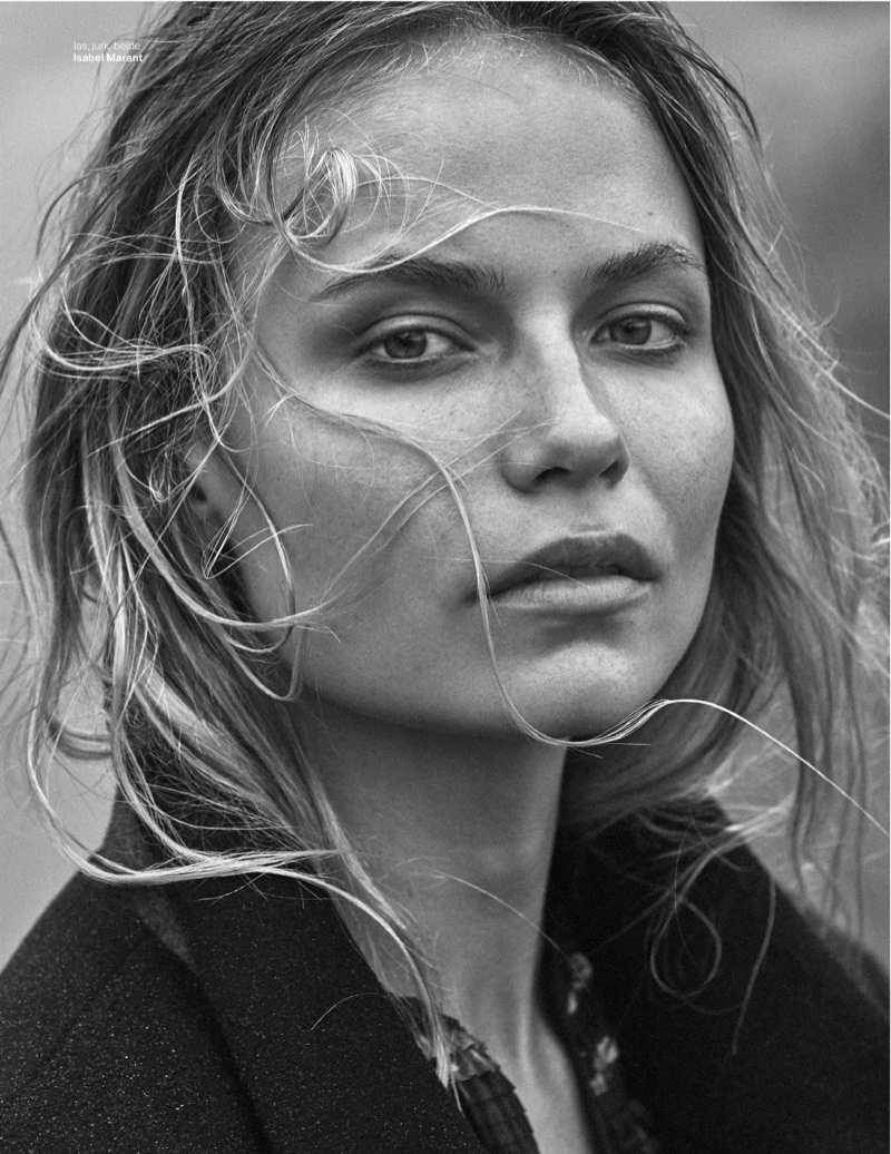 Natasha Poly wears chic ensembles for Vogue Netherlands