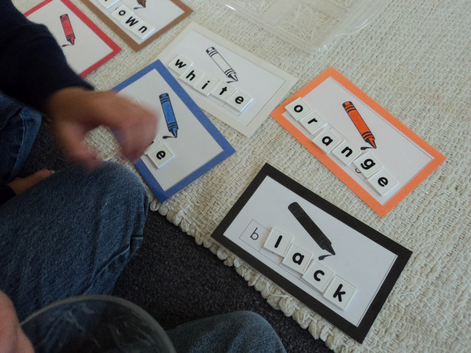 Crazy About Montessori: Color Words Spelling Tiles