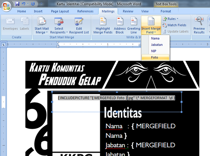 Tutorial Pembuatan Data Kartu Identitas Dengan Mail Merge - Berdoalah ...