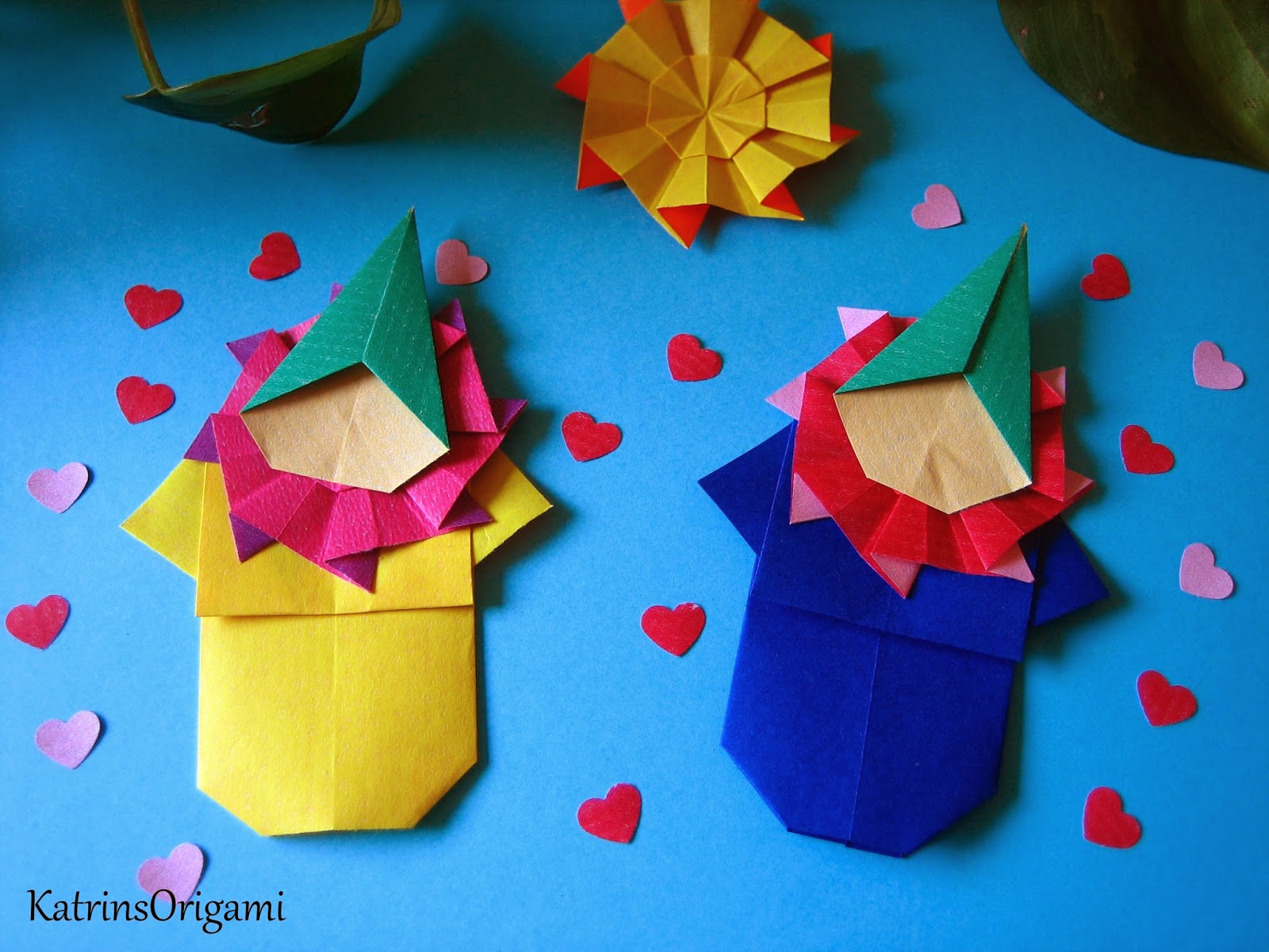 Origami die Kunst des Papierfaltens: Origami Palhaço ♥ Origami Clown ♥