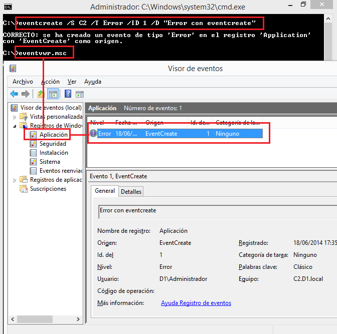 Windows: Crear eventos con eventcreate | SYSADMIT