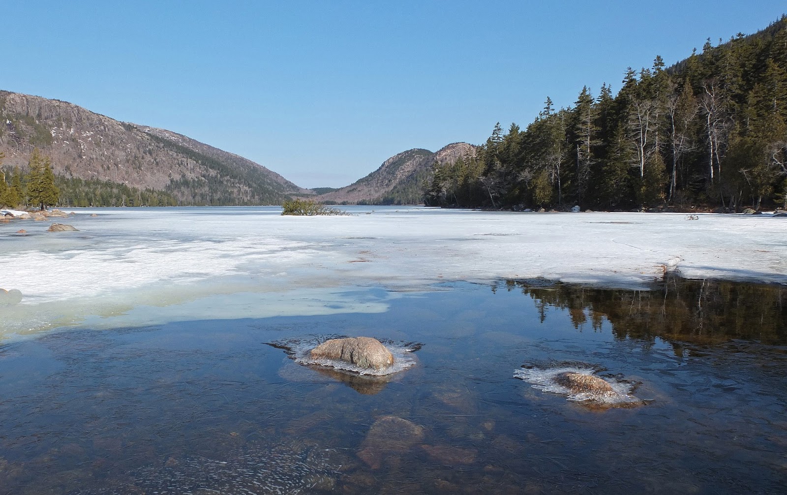 Hiking in Maine with Kelley: 3/14/13 Jordan Pond to Bubble Pond
