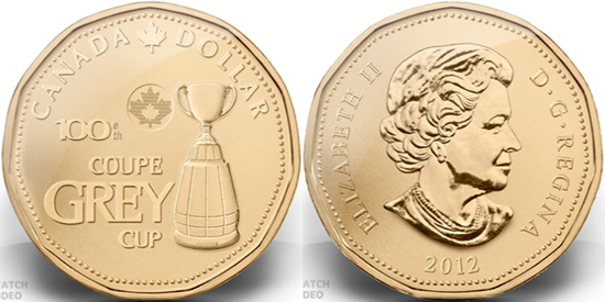 World Coin News: Canada 1 dollar 2012 - Grey Cup