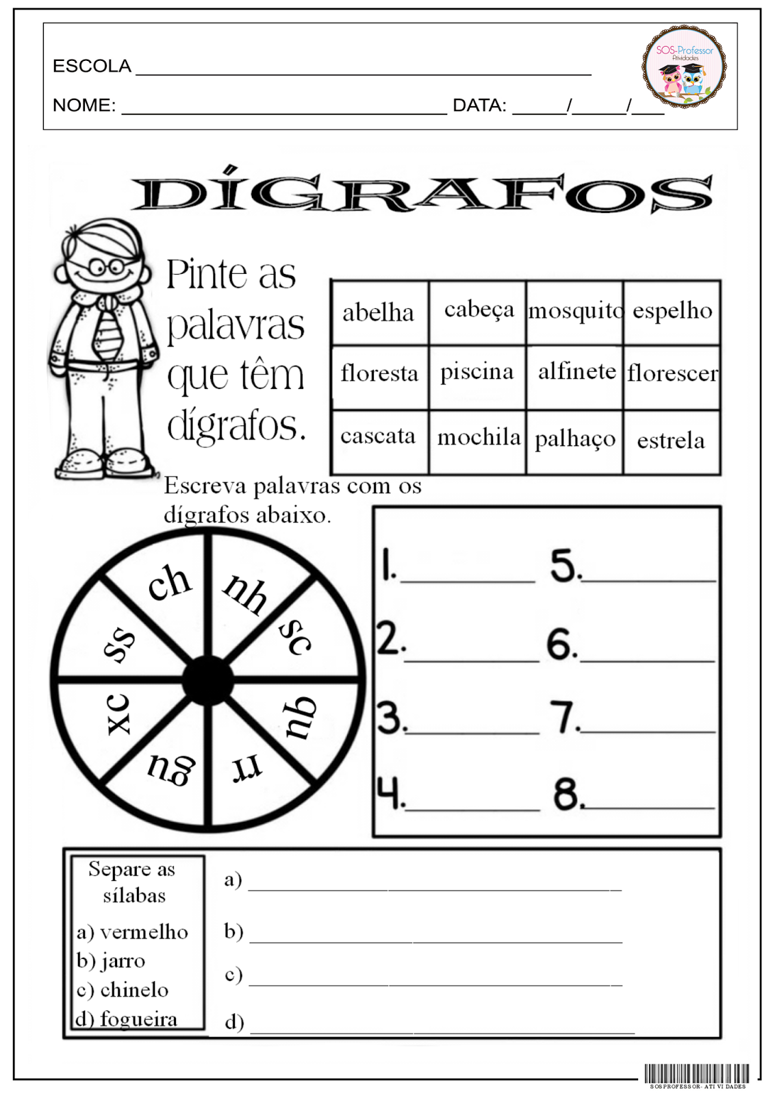 Atividade De Digrafo 4 Ano - LIBRAIN