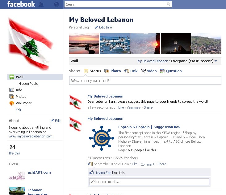 My Beloved Lebanon: My Beloved Lebanon Now on Facebook!
