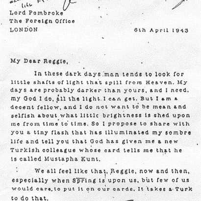 Diplomatic correspondence ~ My dear Reggie / Regy(sic): Happy anniversary