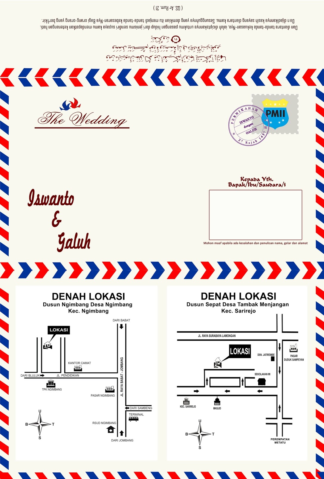 Nirwana Digital Print: Undangan Model Amplop Bisa Pakai Foto Prawed