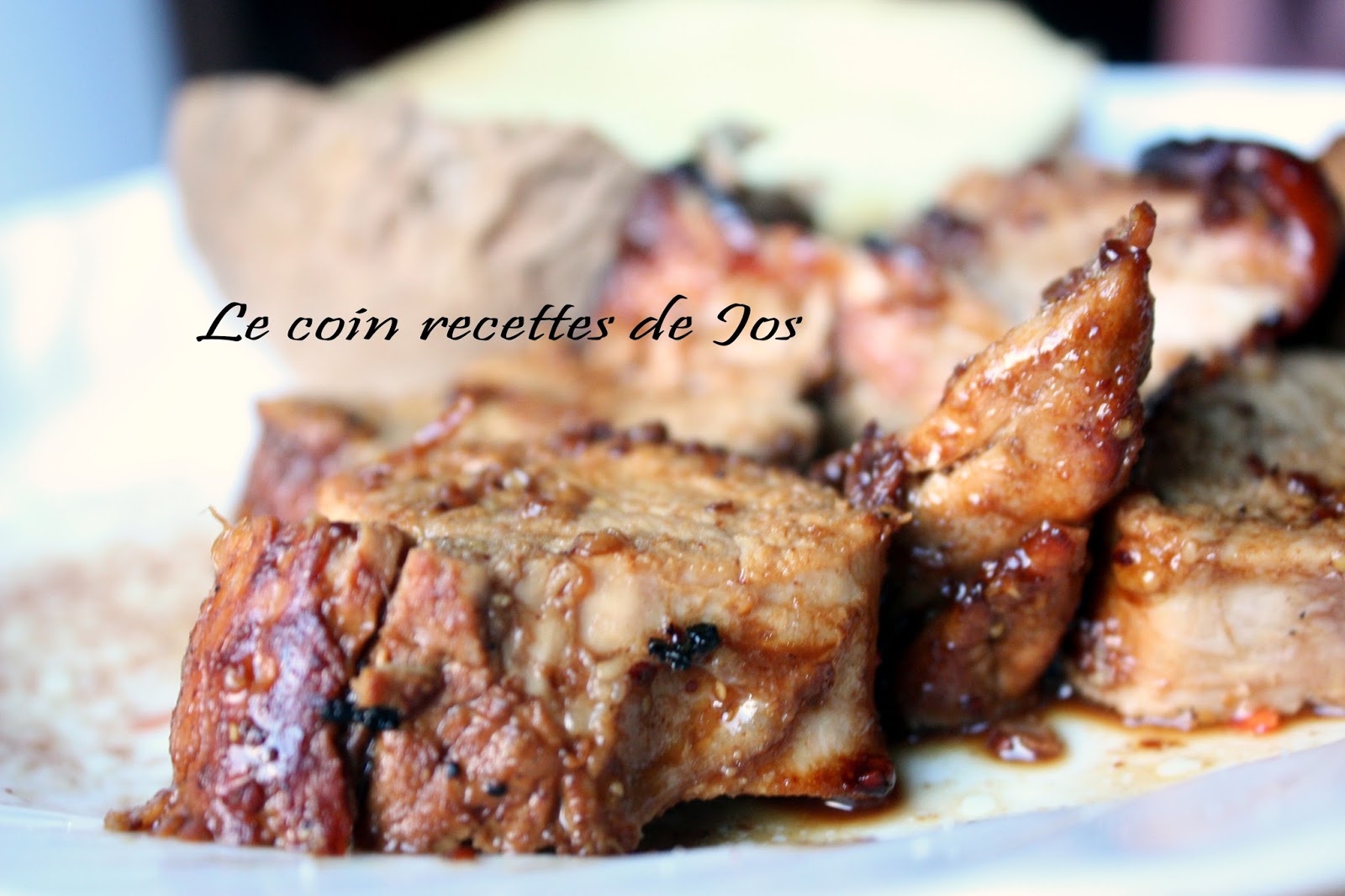 Le coin recettes de Jos: FILETS DE PORC AU MIEL ET AU VINAIGRE BALSAMIQUE