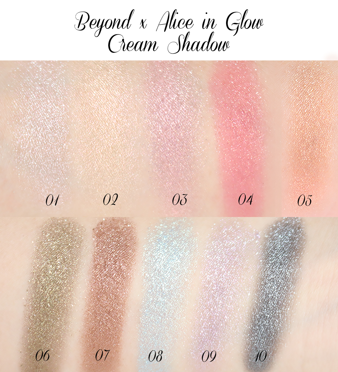 Beyond x Alice in Glow Cream Shadow Collection Review & Swatch | Jean Milka