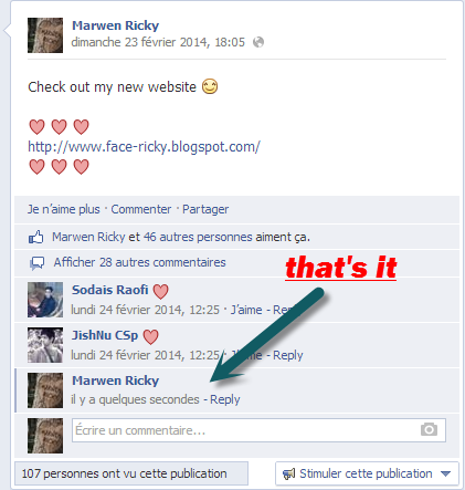 How To make Blank comment on Facebook