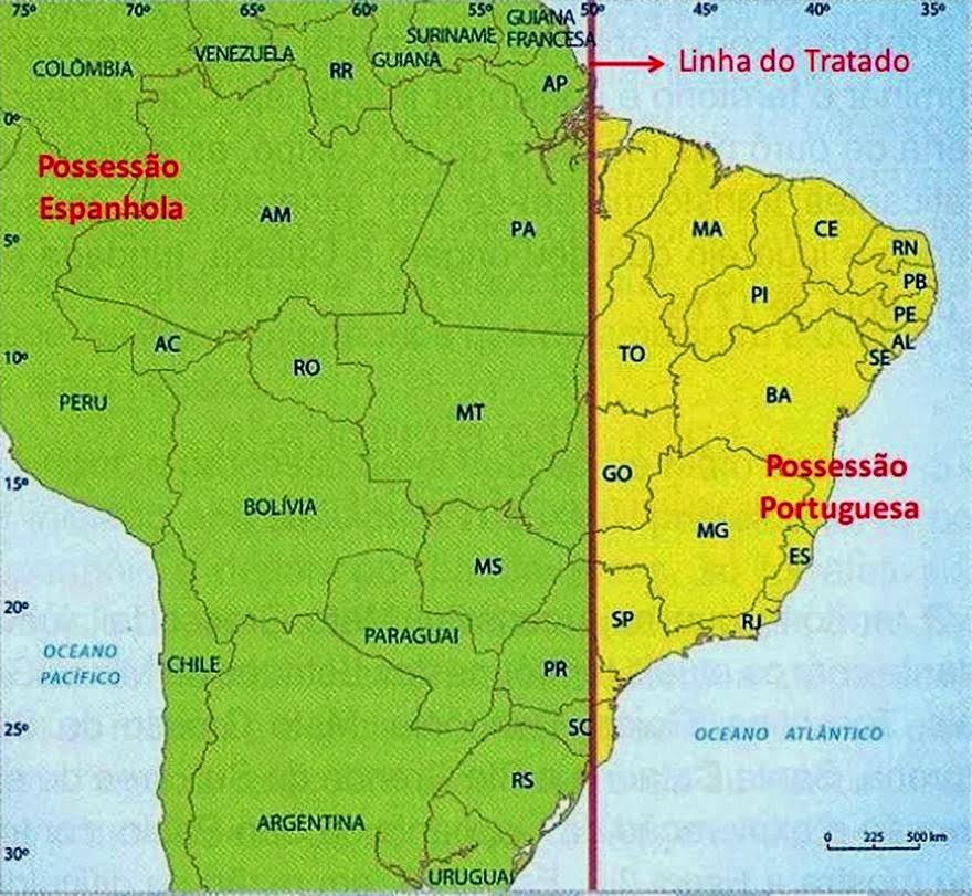 Mapa Do Tratado De Tordesilhas Para Colorir - NAZAEDU