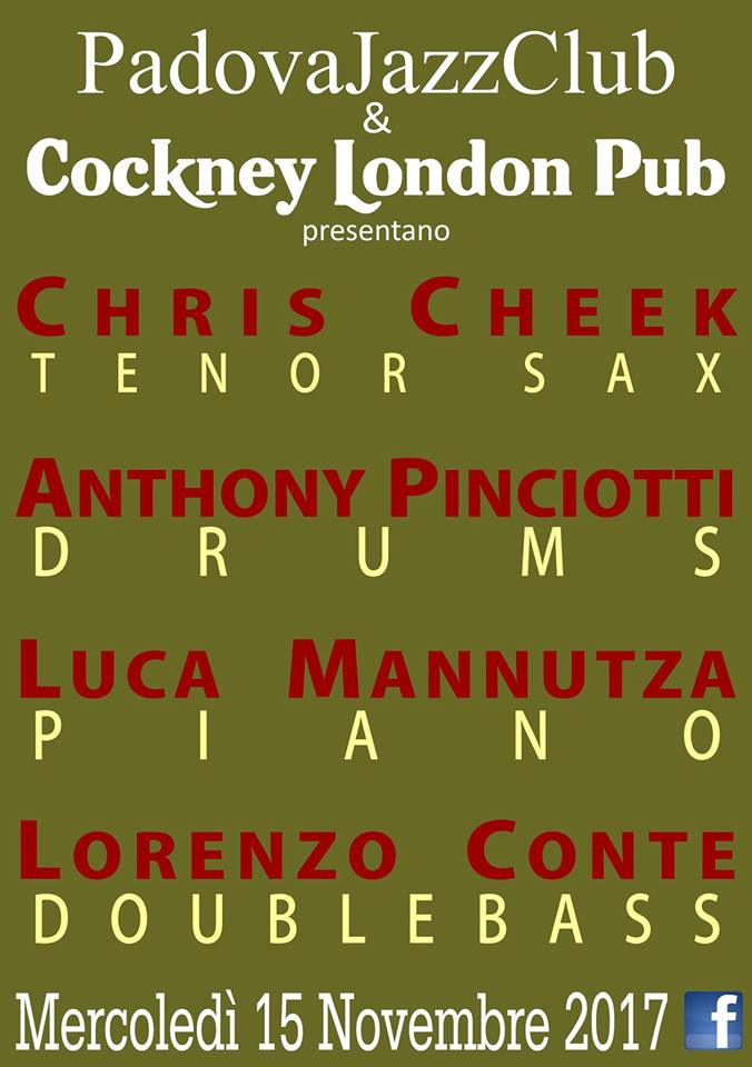 Padova Jazz Club : Chris Cheek-Anthony Pinciotti-Luca Mannutza-Lorenzo ...