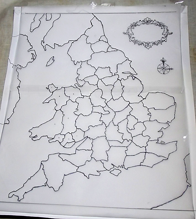 Cross@stitch: Hannah's progress and a map sampler