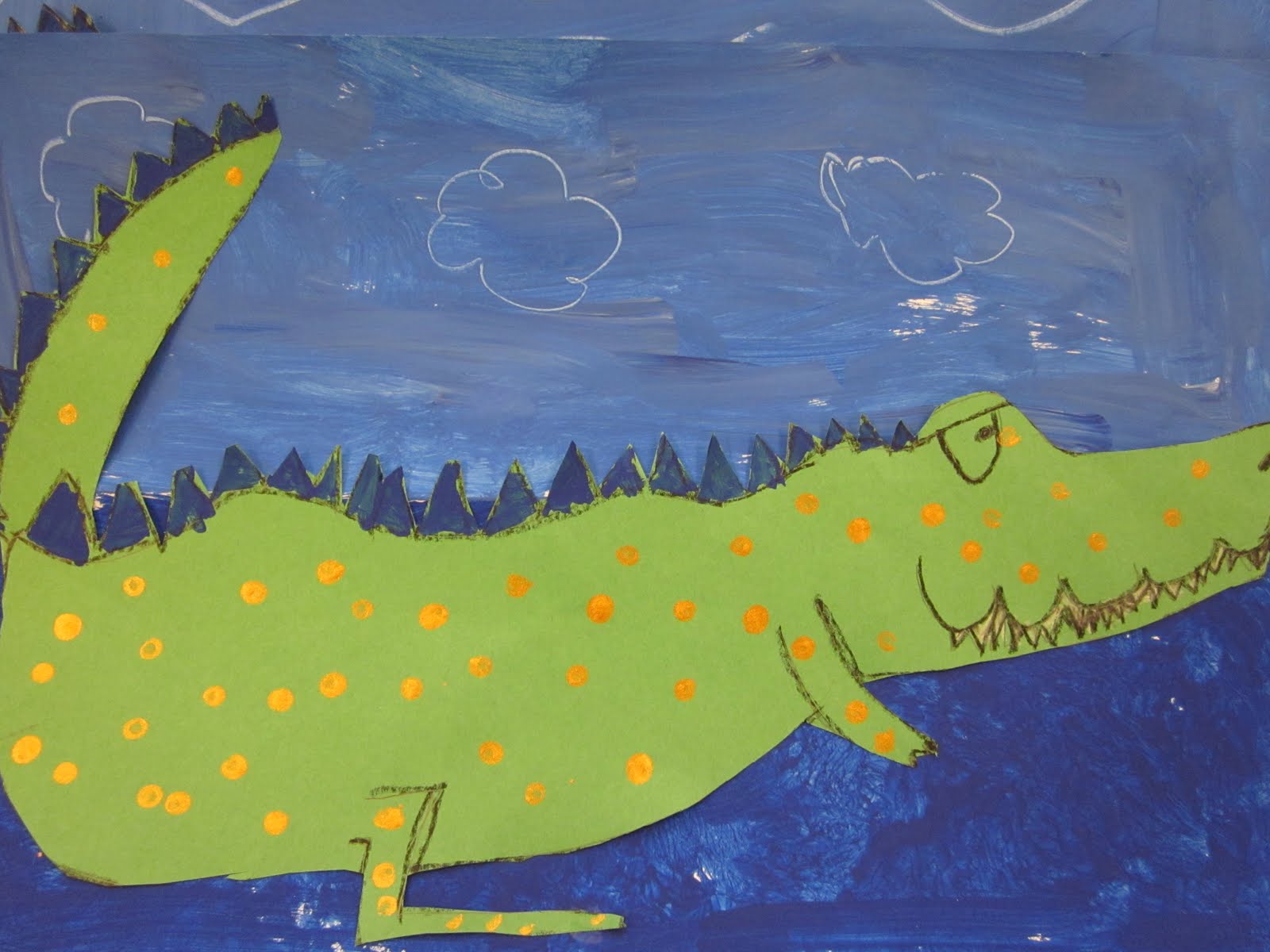 I love these collage/painted alligators (and great instructions, too ...
