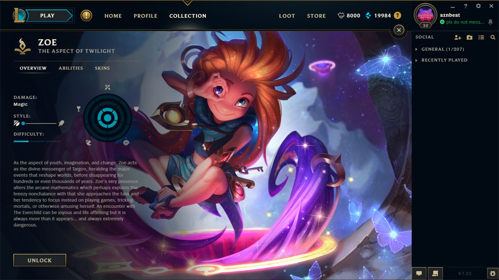 Surrender at 20: 11/9 PBE Update: Zoe In-Client Lore & All-Star 2017 SR ...