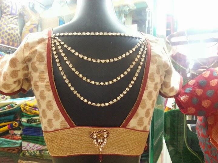 BACK NECK BLOUSE READY MADE AND CUSTOMIZED DESIGNER BLOUSE WITH BLOUSE ...