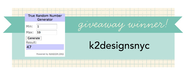 kr creations: winner & thank you card