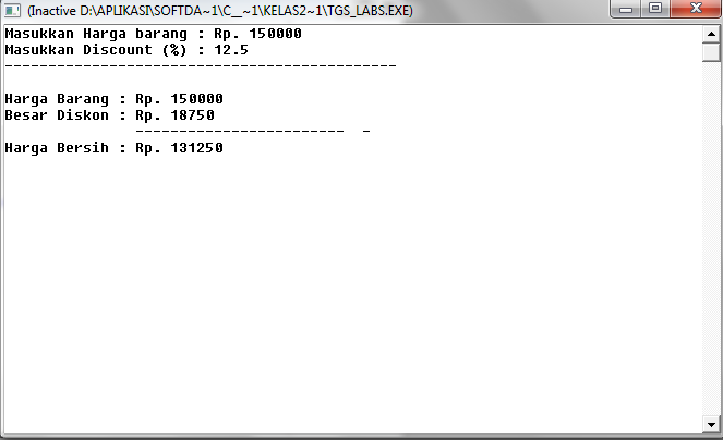 Program C++ : Menghitung diskon ~ We are One