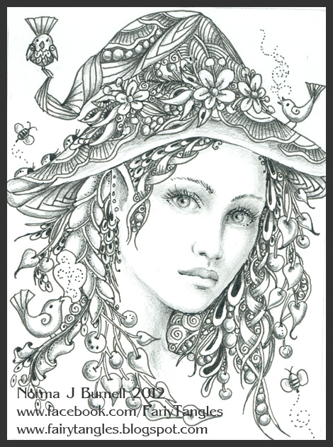 Fairy Tangles: Spring Witch ACEO/ATC