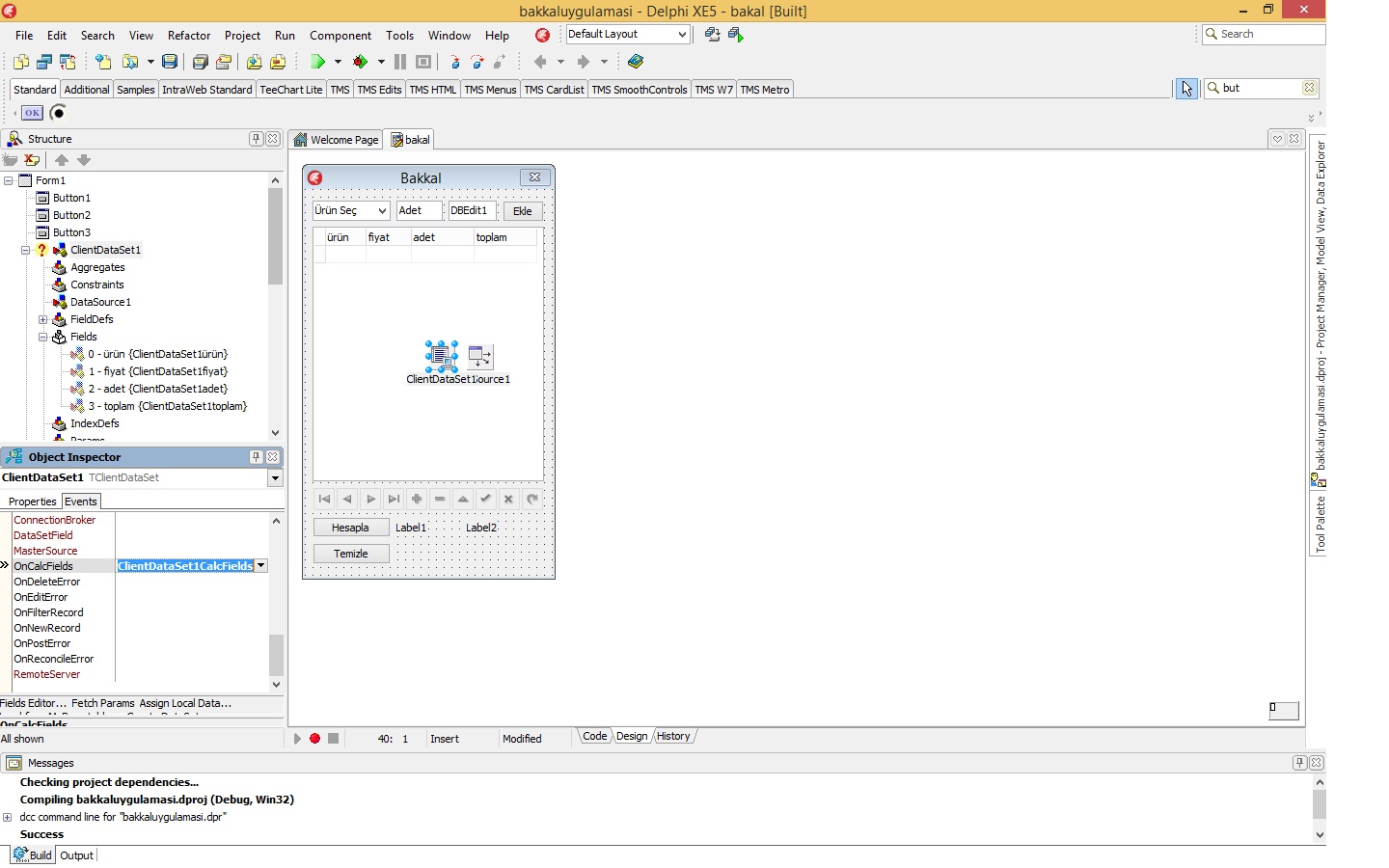 Delphi XE5 - ClientDataSet İki Stun işlemelerini Tek Sütun'a Yazdırma ~ witalyus