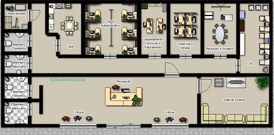 EcoLâmpadas LTDA.: layout de nossa empresa: