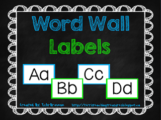 Classroom Freebies Too: Blue and Green Word Wall Labels