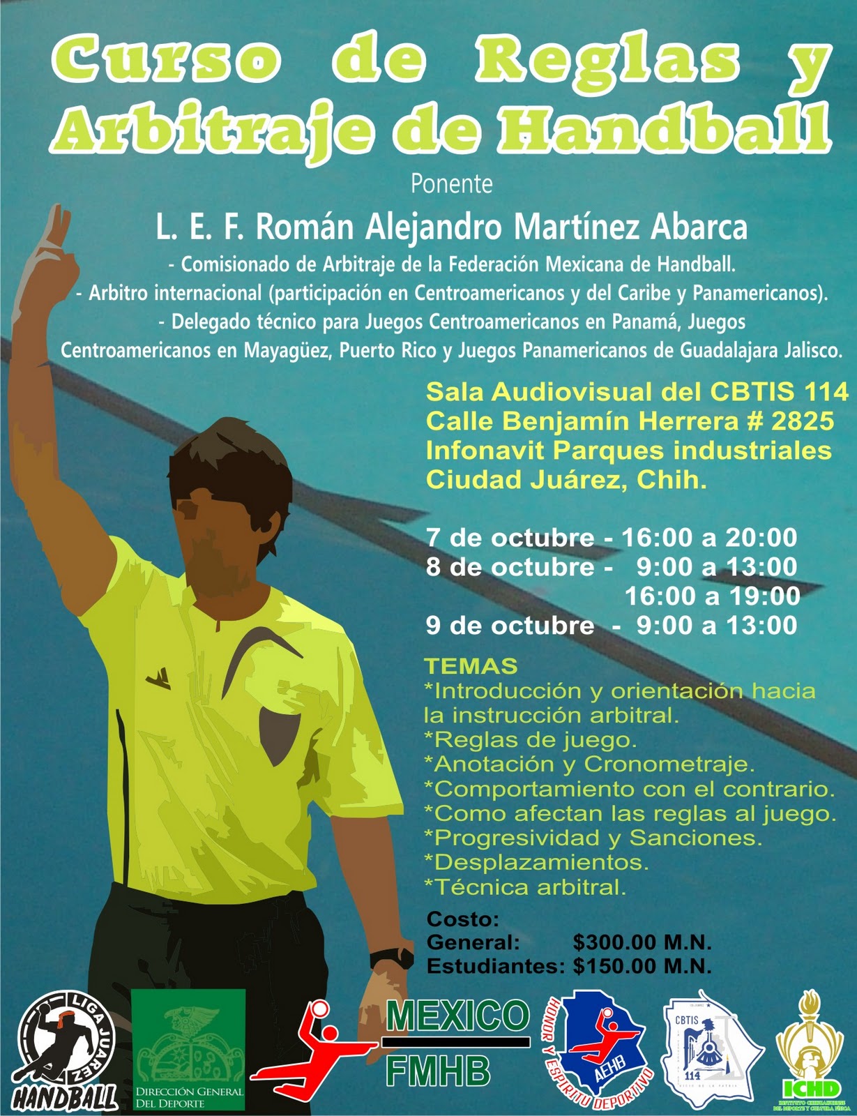 Liga Juarez de Handball: CURSO DE REGLAS Y ARBITRAJE DE HANDBALL
