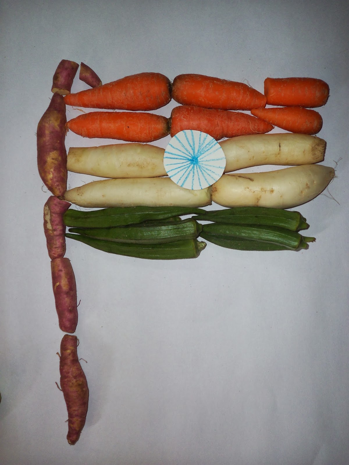 தமிழ் பொங்கல் Tamil Pongal: Indian Flag in Vegetables