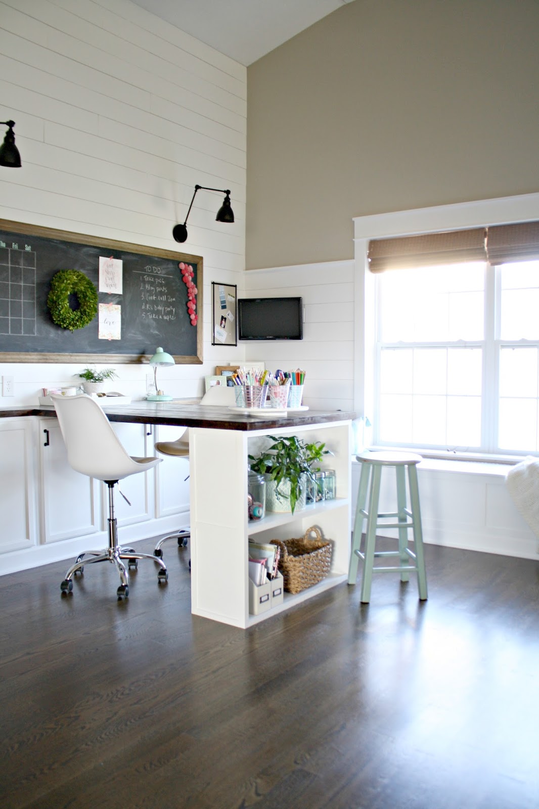 Craft Room/Office Loft Reveal With Built in Desk | Thrifty Decor Chick ...